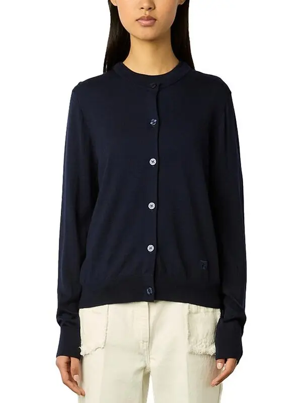 Gerard Darel Lyane Round Neck Cardigan - Navy