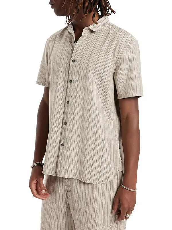 John Varvatos Sean Short Sleeve Button Front Sport Shirt - Camel