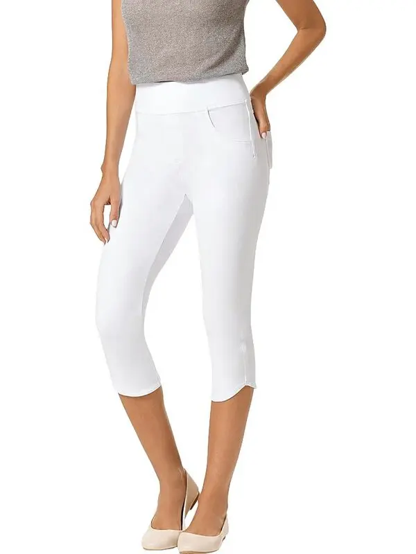 Hue Game Changing Tulip Hem Denim Leggings - White