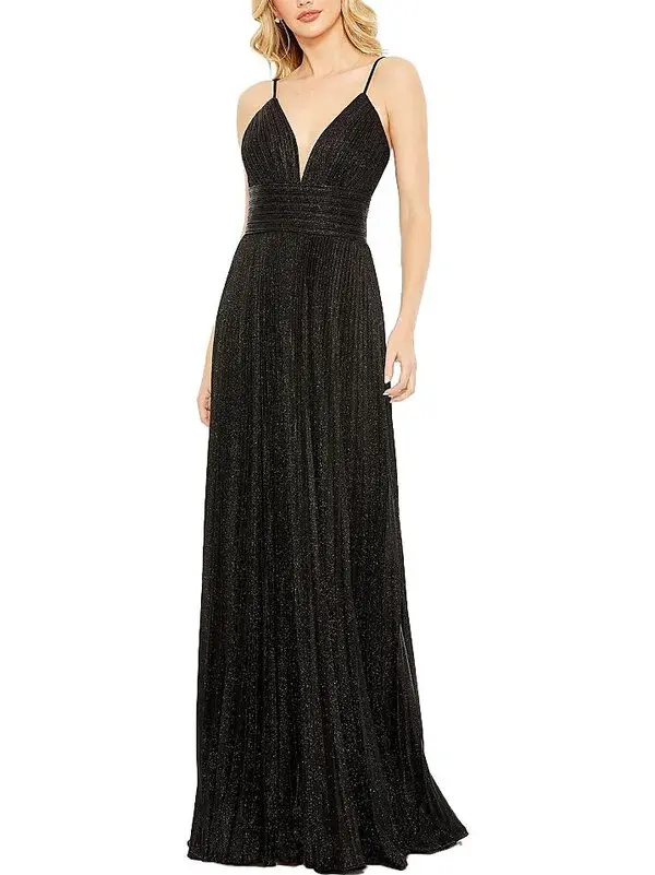 Mac Duggal Metallic Empire Gown - Black