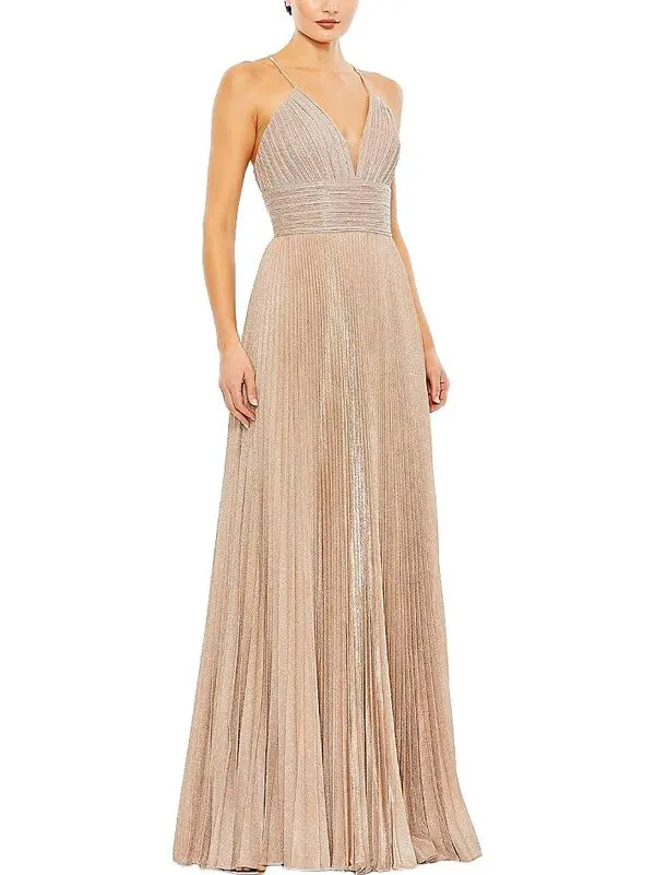 Mac Duggal Metallic Empire Gown - Rose Gold