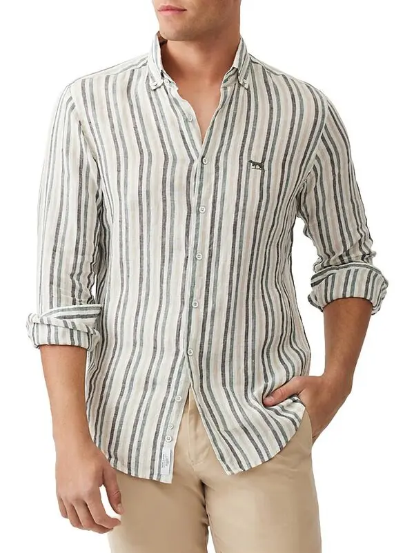 Rodd & Gunn Gimmerburn Slim Fit Linen Shirt - Leaf
