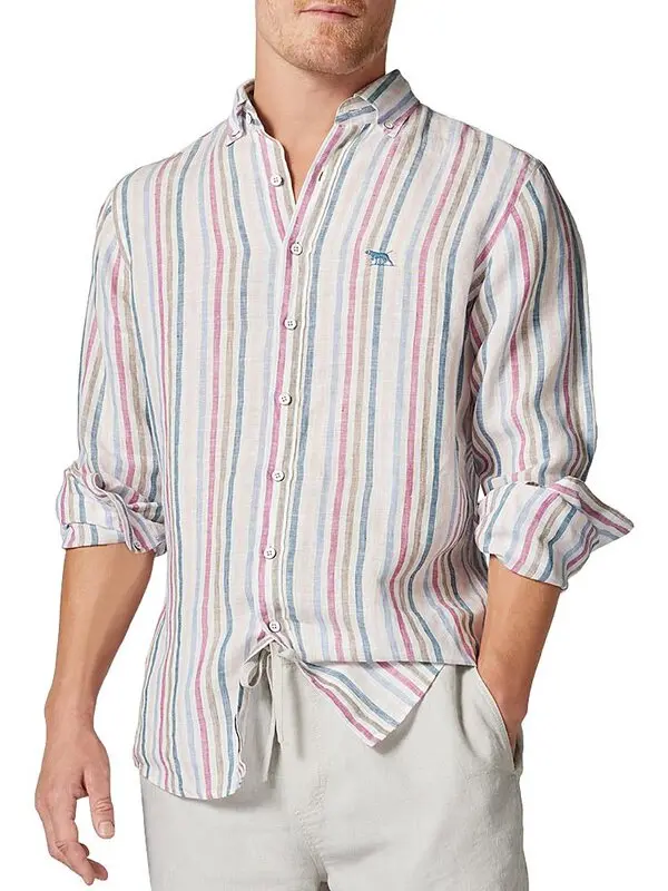 Rodd & Gunn Gimmerburn Slim Fit Linen Shirt - Snow