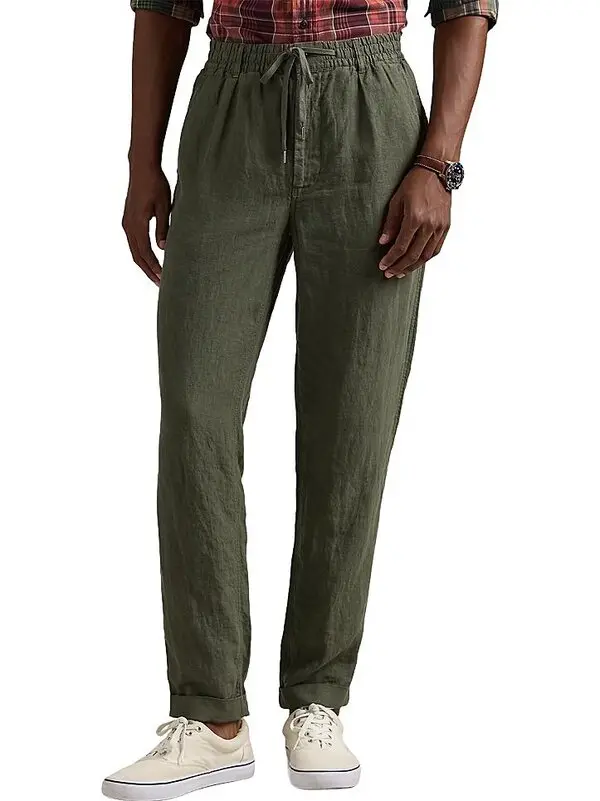 Polo Ralph Lauren Slim Tapered Linen Pants - New Olive