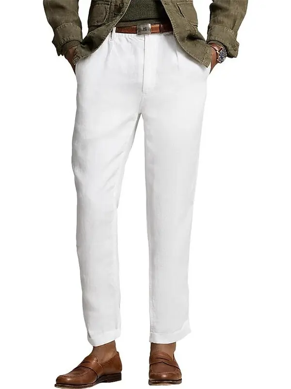 Polo Ralph Lauren Slim Tapered Linen Pants - White