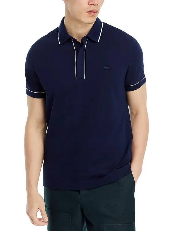 Lacoste Tipped Short Sleeve Polo Shirt - Navy