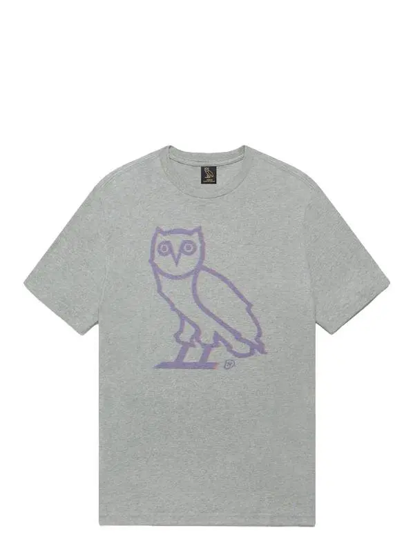 OVO Static Owl T-shirt - Heather Grey