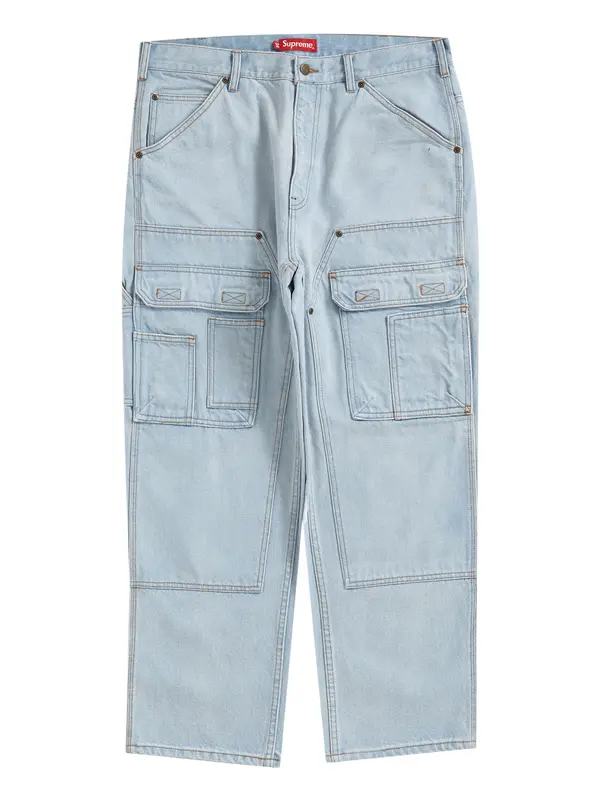 Supreme Double Knee Denim Utility Pant - Washed Blue