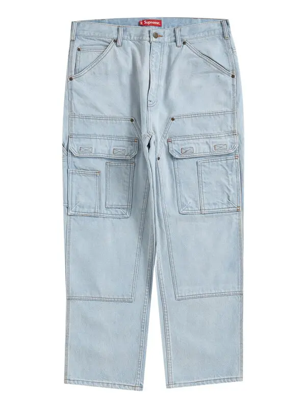 Supreme Double Knee Denim Utility Pant - Washed Blue
