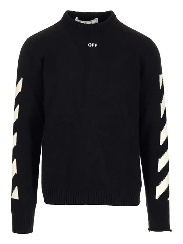 Off-White Diagonal Crewneck Sweatshirt - Black/white