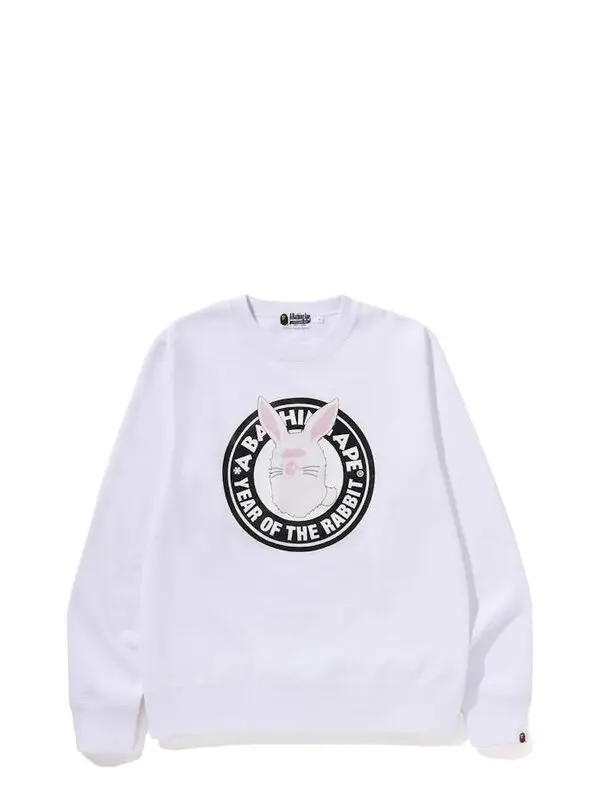 BAPE Year Of The Rabbit Ape Head Crewneck Sweatshirt - White