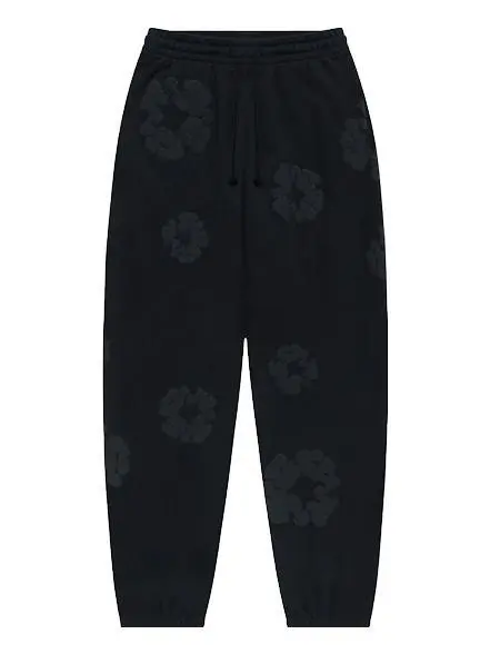 DENIM TEARS Cotton Wreath Sweatpants - Black Monochrome