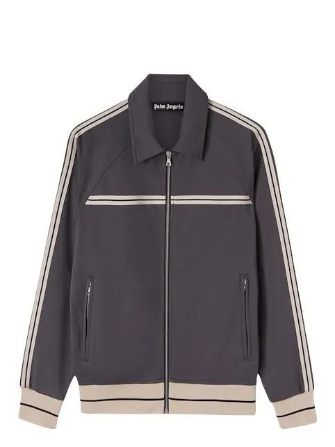 Palm Angels Mini Tape Track Jacket - Dark Grey/off White