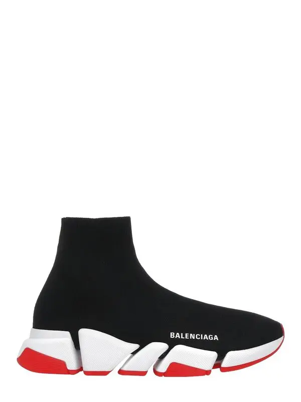 Balenciaga Speed 2.0 Recycled Knit Sole - Black/white/red