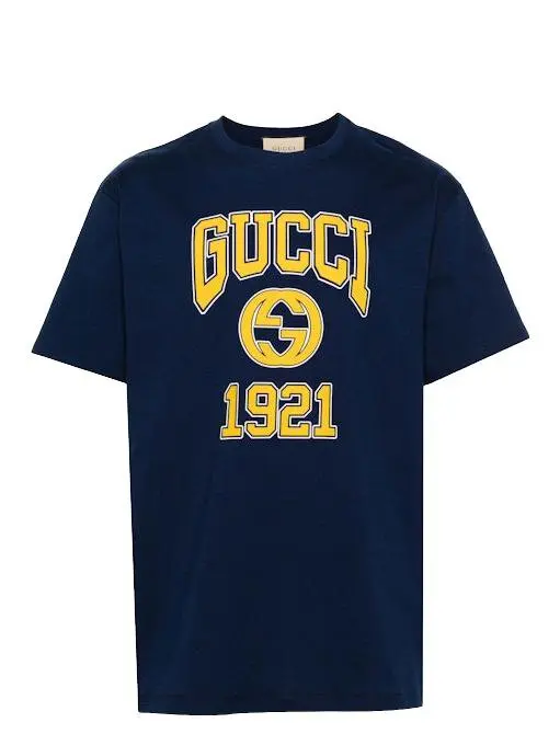 Gucci Logo Print T-shirt - Navy Blue