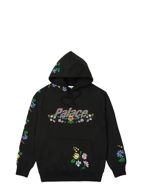 PALACE Flower Stitch Hood - Black