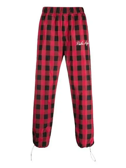 Palm Angels Check Print Track Pants - Red/black