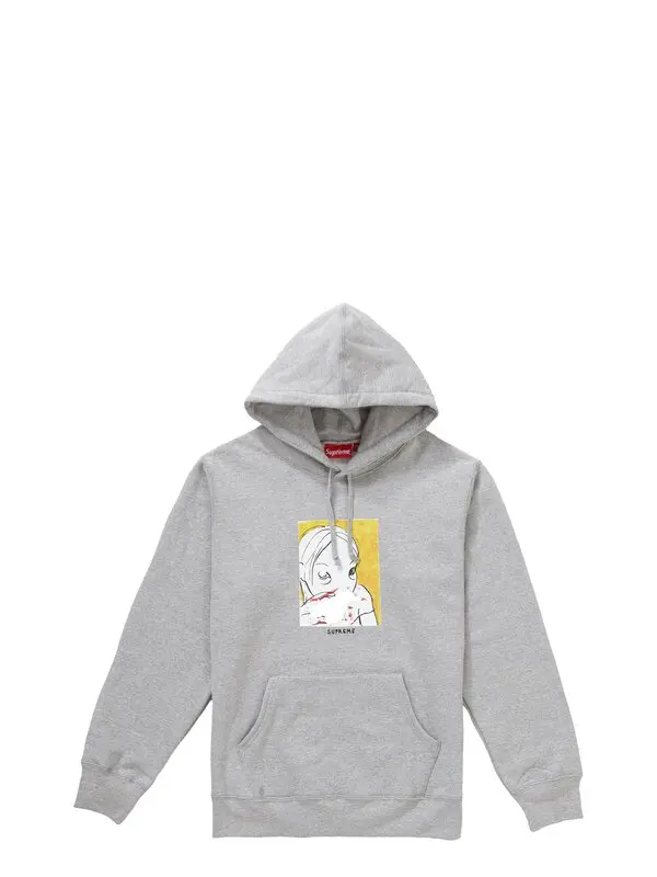 Supreme Printed Hooded Sweatshirt - Heather Grey