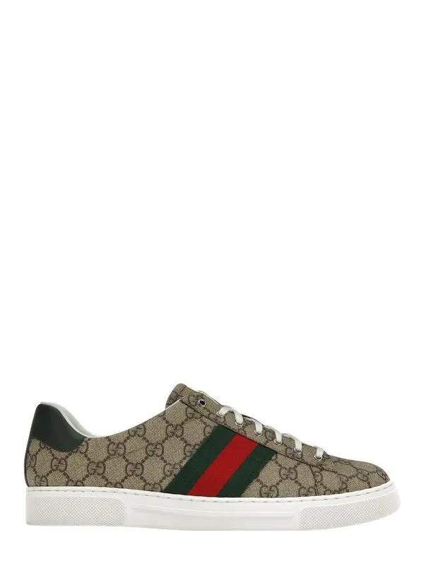 Gucci Ace Web Sneakers - Beige/ebony