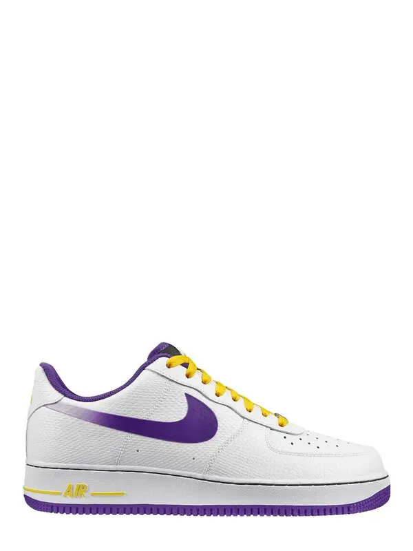 Nike Air Force 1 Low Snakeskin Lakers Sneakers - White/court Purple/tour Yellow