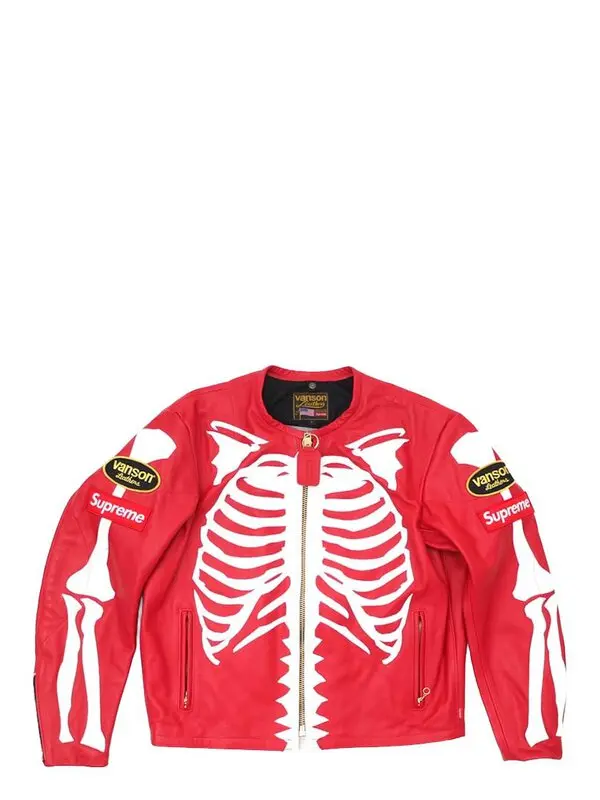 Supreme Vanson Leather Bones Jacket - Red