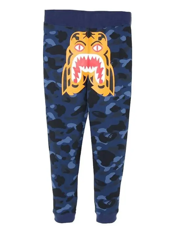 A BATHING APE Camo Tiger Slim Sweat Pants - Blue