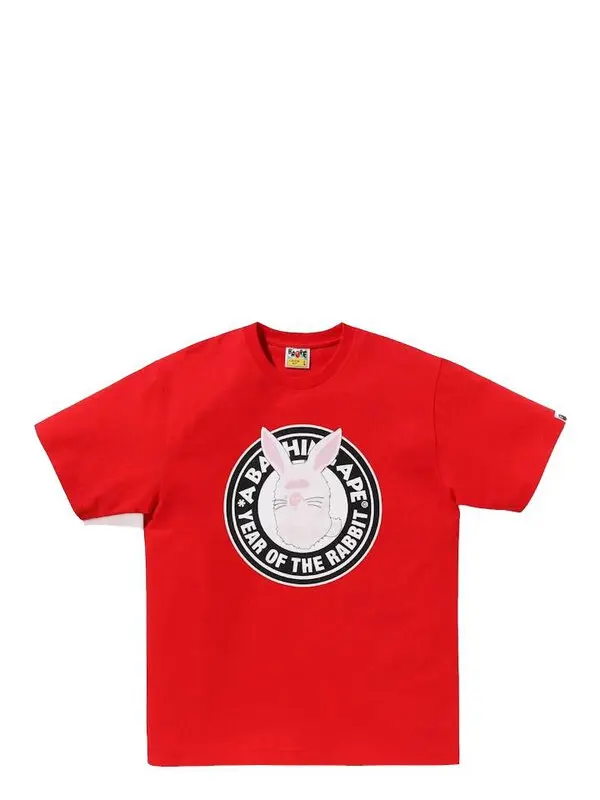 A BATHING APE Year Of The Rabbit Ape Head Tee Shirt - Red