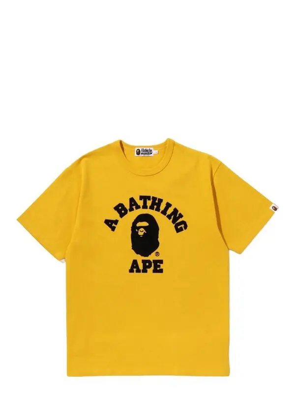 A BATHING APE College Heavy Weight Tee Shirt - Yellow