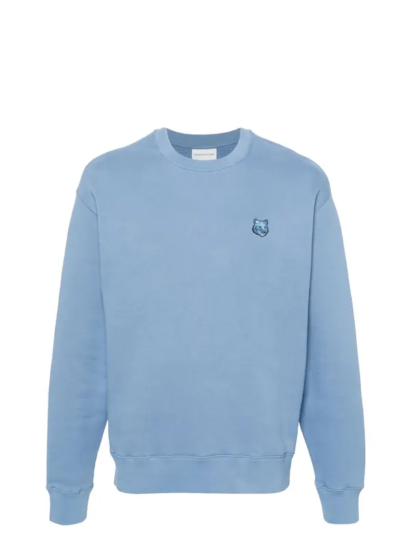 Maison Kitsuné Logo-patch Cotton Sweatshirt - Blue