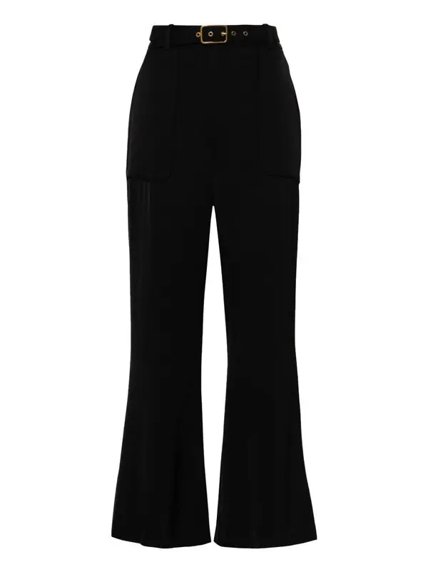 Zimmermann Cropped Flared Trousers - Black