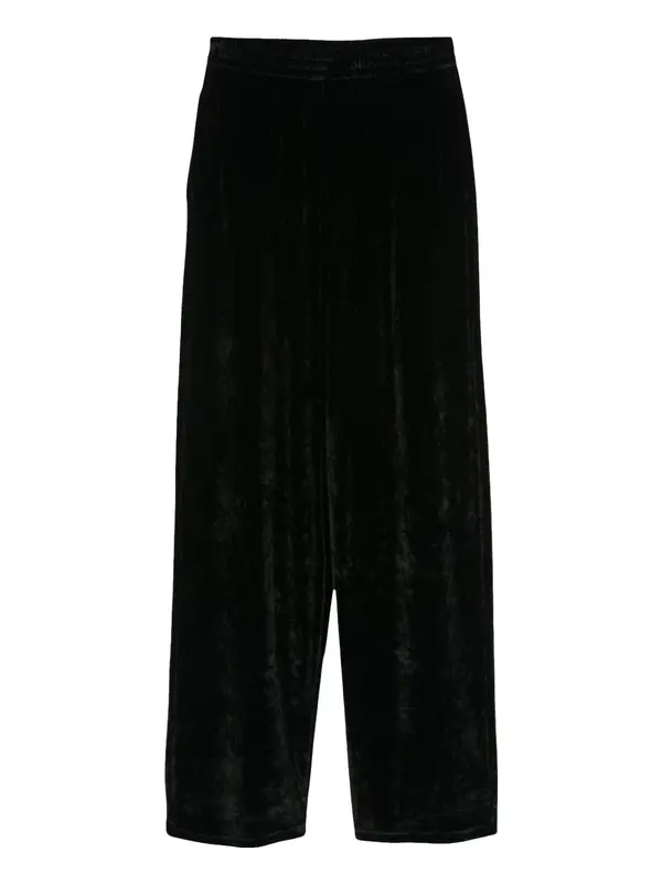 Balenciaga Velvet-effect Straight-leg Trousers - Black