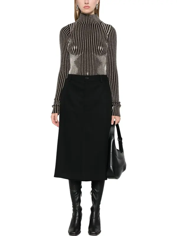 Balenciaga Layered Midi Skirt - Black