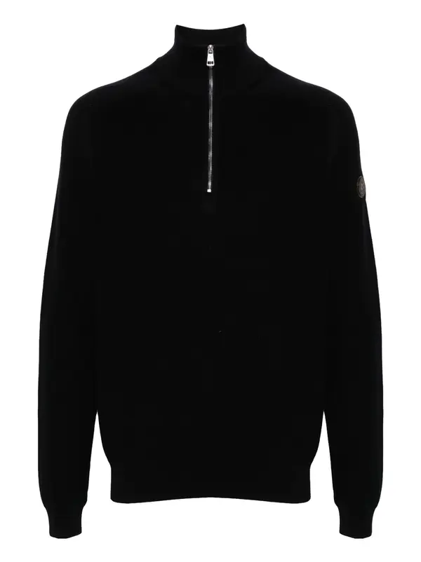 Moncler Mock-neck Zip-up Jumper - Blue