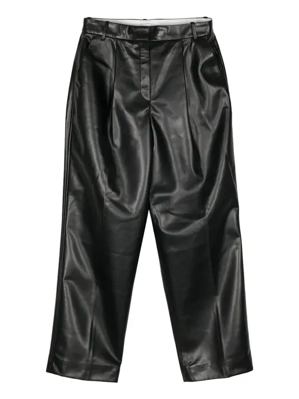 Calvin Klein Pleated Straight-leg Trousers - Black