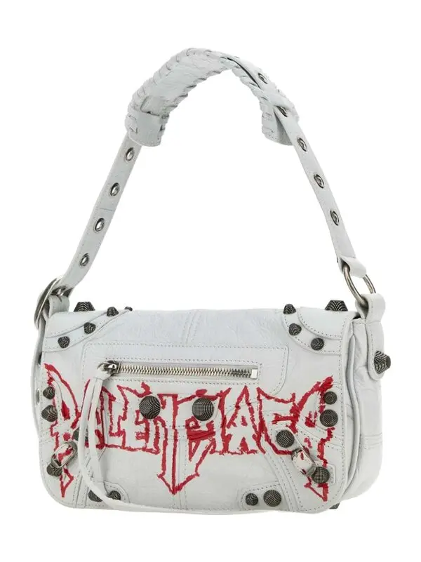 Balenciaga Le Cagole Xs Diy Metal Messenger Bag - White