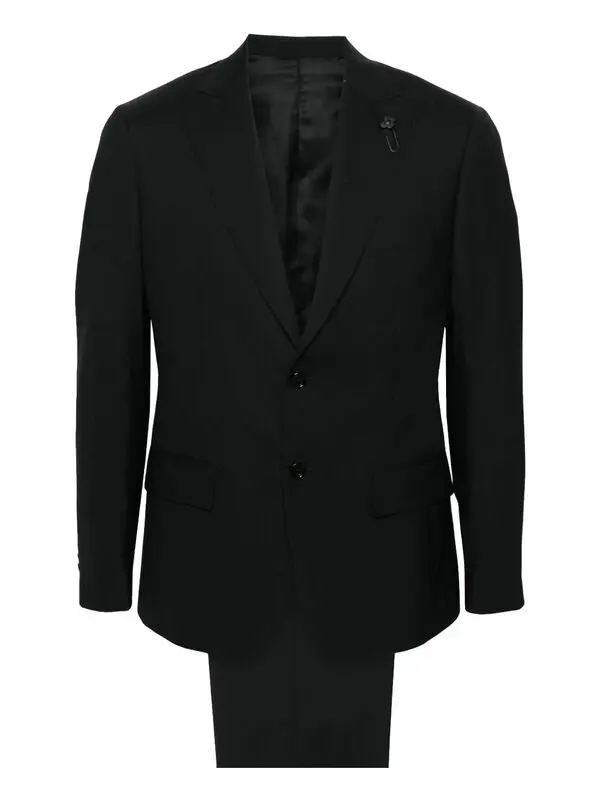 LARDINI Single-breasted Wool Suit - Black