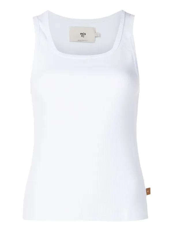 MISCI Ella Ribbed Tank Top - White