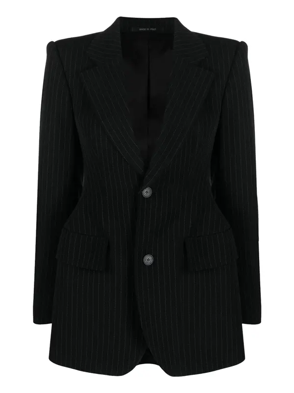 Balenciaga Hourglass Pinstripe Blazer - Black