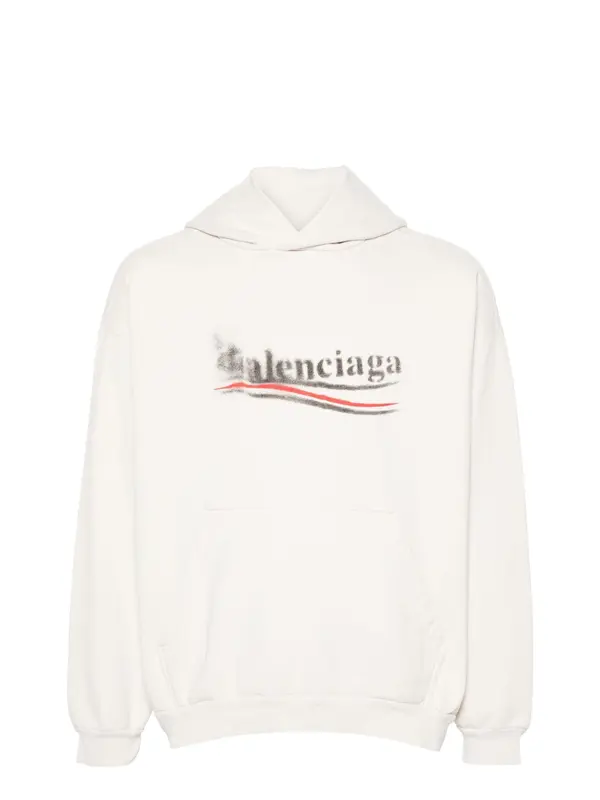 Balenciaga Political Stencil Hoodie - Neutrals