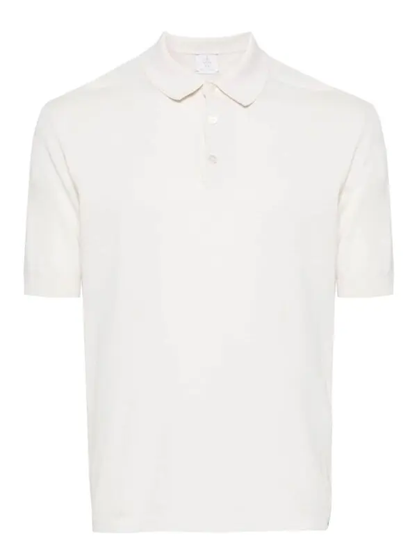 Eleventy Fine-ribbed Cotton Polo Shirt - White