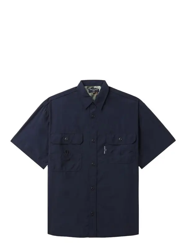 Comme Des Garçons Logo-tag Short-sleeve Shirt - Blue
