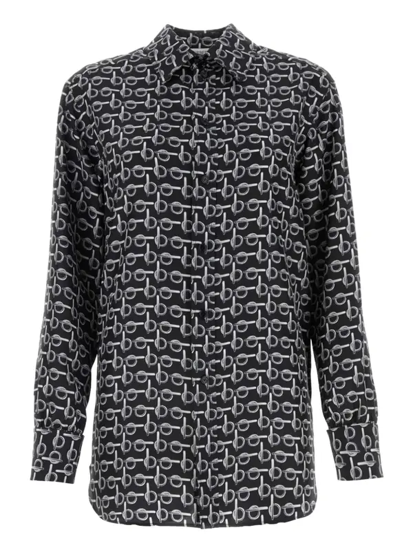 Burberry Printed Silk Shirt - Black