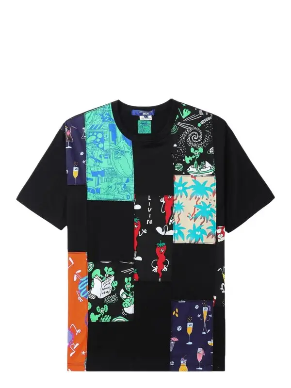 Junya Watanabe X Lousy Livin Patchwork Cotton T-shirt - Black