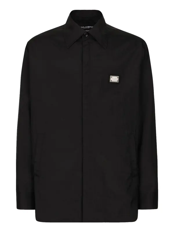 Dolce & Gabbana Logo-plaque Shirt Jacket - Black