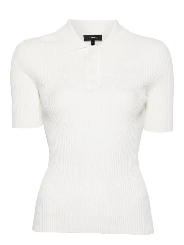 Theory Ribbed Polo Shirt - White