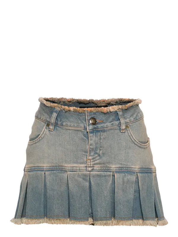 MISBHV Pleated Denim Miniskirt - Blue