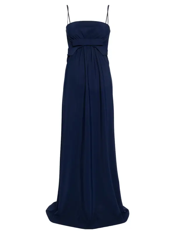Chiara Boni La Petite Robe Alga Bow-detail Maxi Dress - Blue