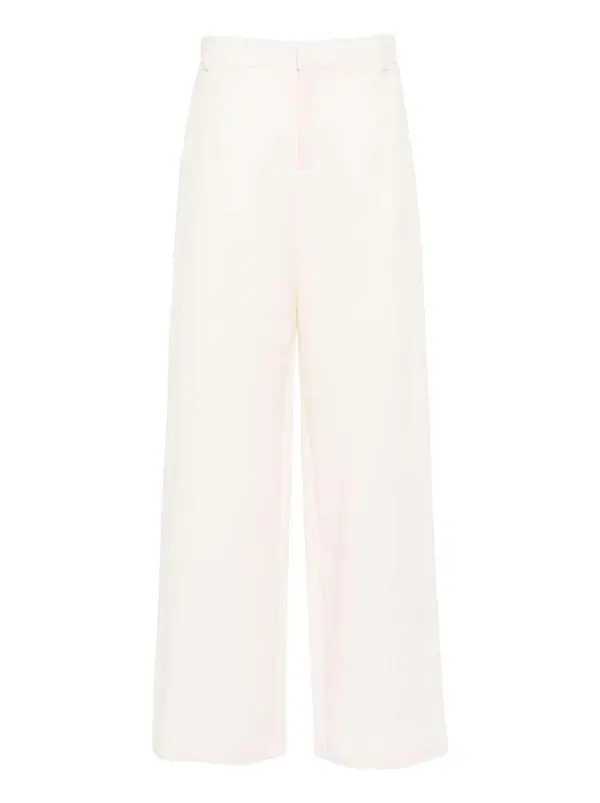 Blumarine Crinkled Wide-leg Trousers - Neutrals