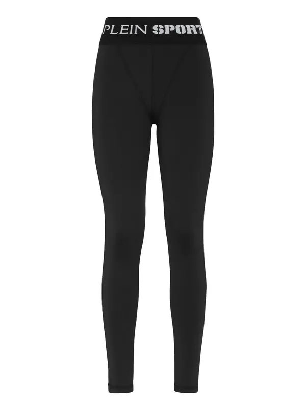 PLEIN SPORT Logo-waistband Leggings - Black