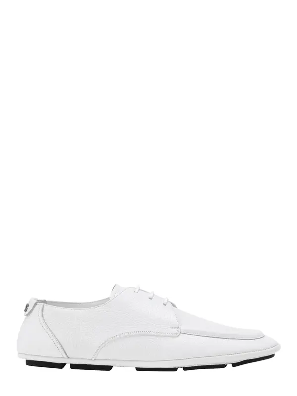 Dolce & Gabbana Logo-plaque Leather Derby Shoes - White